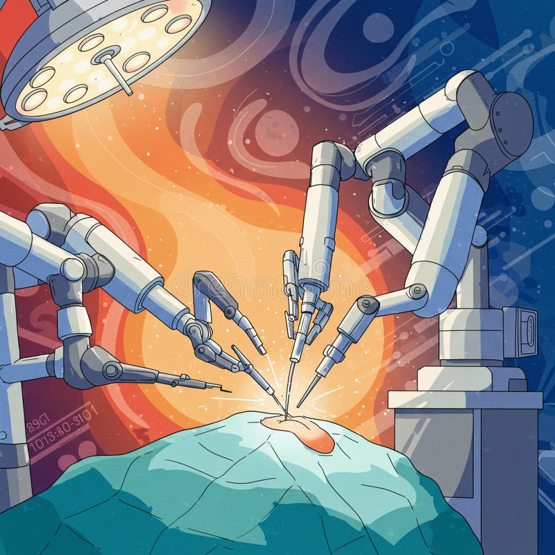Robotic Arms Perform Surgery Under a Surgical Lamp, with Multiple ...