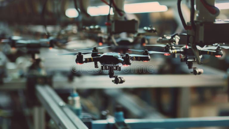 High-Tech Robotic Arms Assembling Drones on Advanced Production Line ...