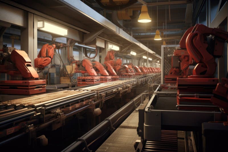 Robotic Arms Sorting Packages on Conveyor Belts Stock Illustration ... Robotic Arms Sorting Packages on Conveyor Belts Stock Illustration ...