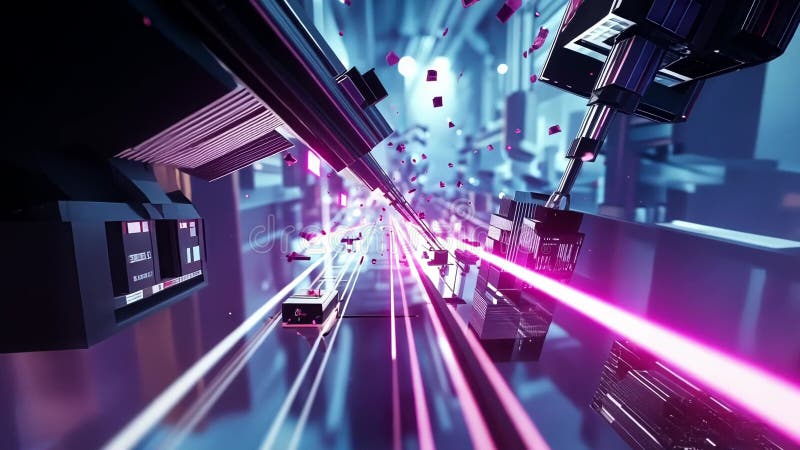 Robotic Arms Working on Assembly Line in Futuristic Factory Stock ... Robotic Arms Working on Assembly Line in Futuristic Factory Stock ...