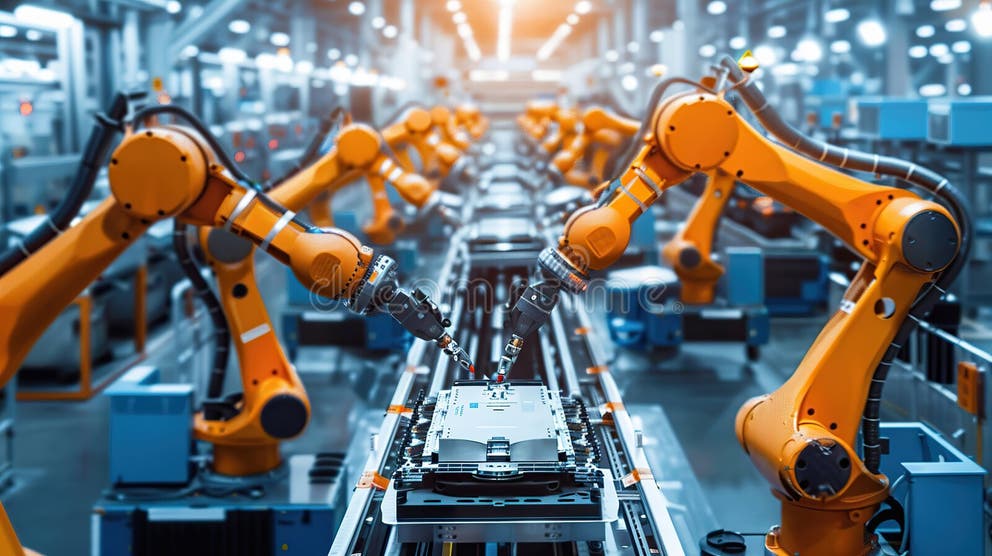 Robotics Manufacturing Process Stock Illustration - Illustration of production, machinery: 325387404