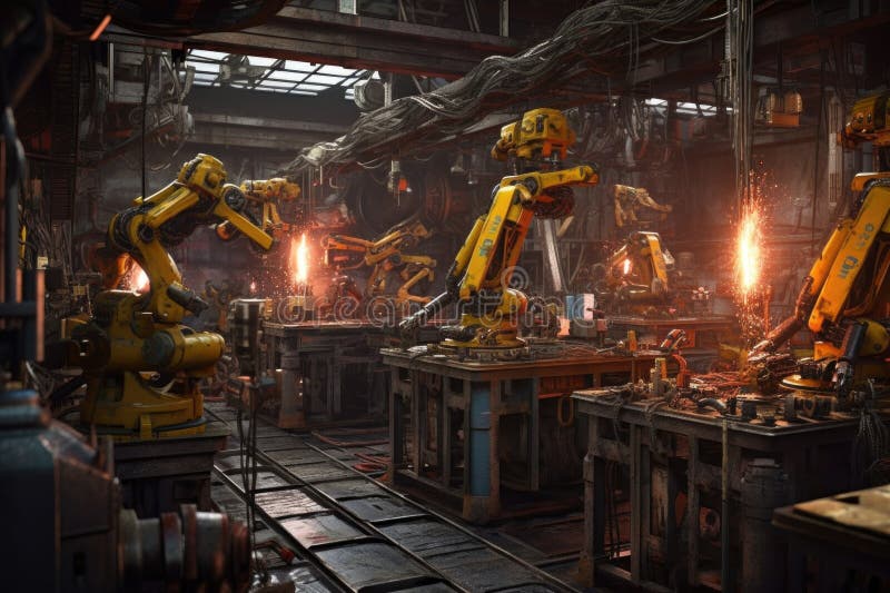 Robotic Arms Working on a Foundry Assembly Line Stock Photo - Image of ... Robotic Arms Working on a Foundry Assembly Line Stock Photo - Image of ...
