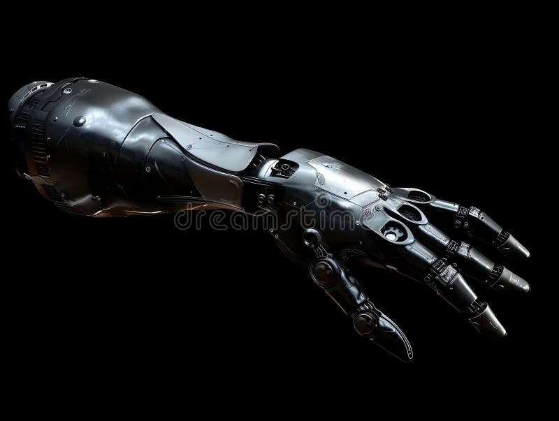 Robotic Artificial Intelligence Android Hand on Dark Background Stock ...