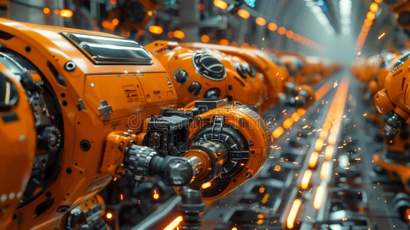 Advanced Robotic Assembly Line in Factory - Generative Ai Stock ...