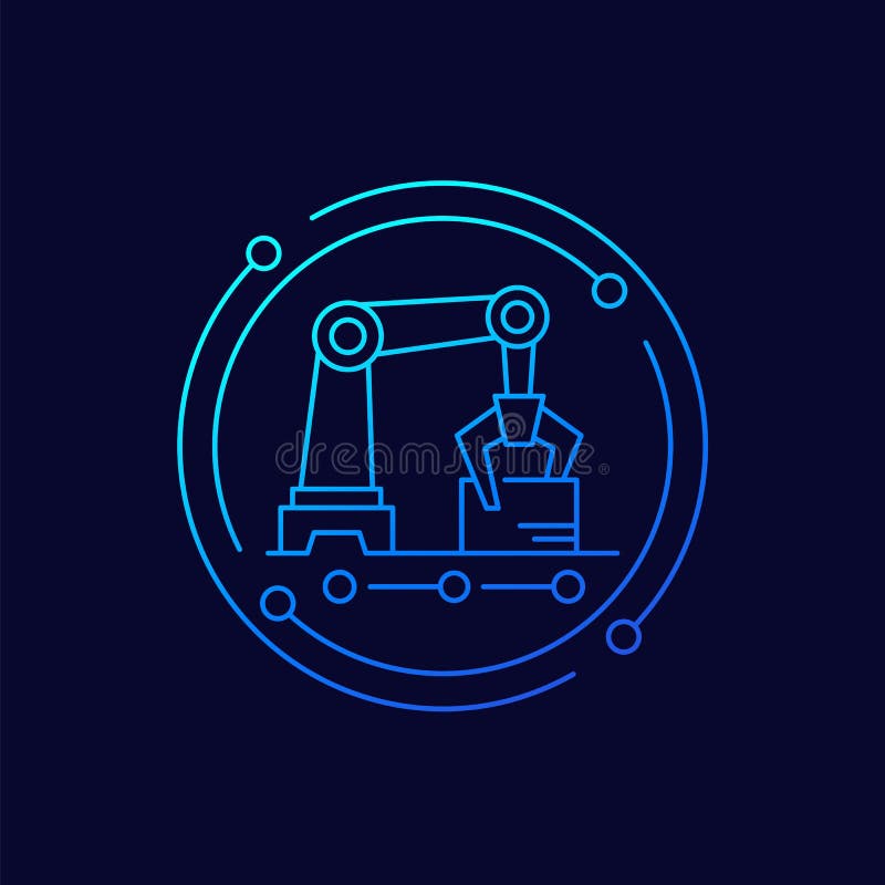 Robotic Assembly Line, Automation Vector Icon Stock Vector ...