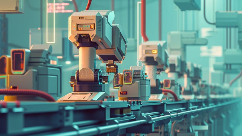 Robotic Assembly Line in Futuristic Automated Factory Stock Photo ... Robotic Assembly Line in Futuristic Automated Factory Stock Photo ...