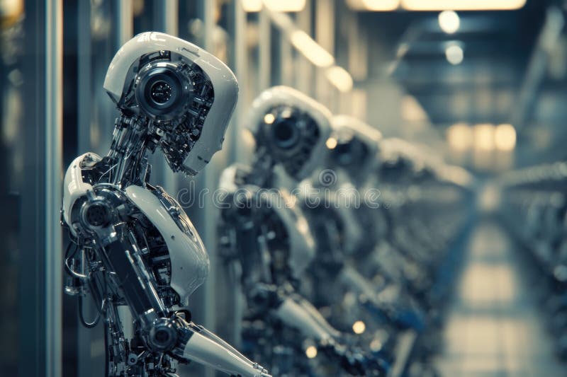 Robotic Assembly Line stock illustration. Illustration of silicon ...