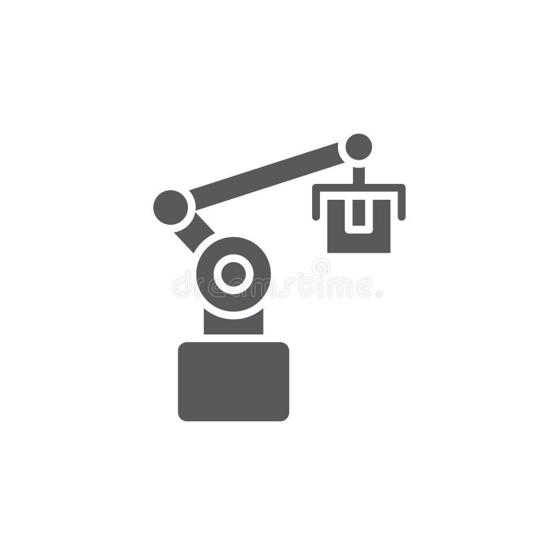 Robotic Assembly Vector Icon Symbol Isolated on White Background Stock ...