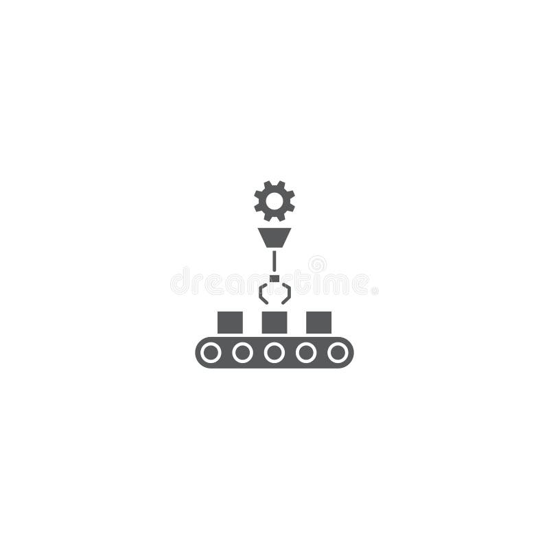 Robotic Assembly Vector Icon Symbol Isolated on White Background Stock ...