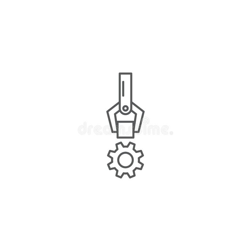Robotic Assembly Vector Icon Symbol Isolated on White Background Stock ...