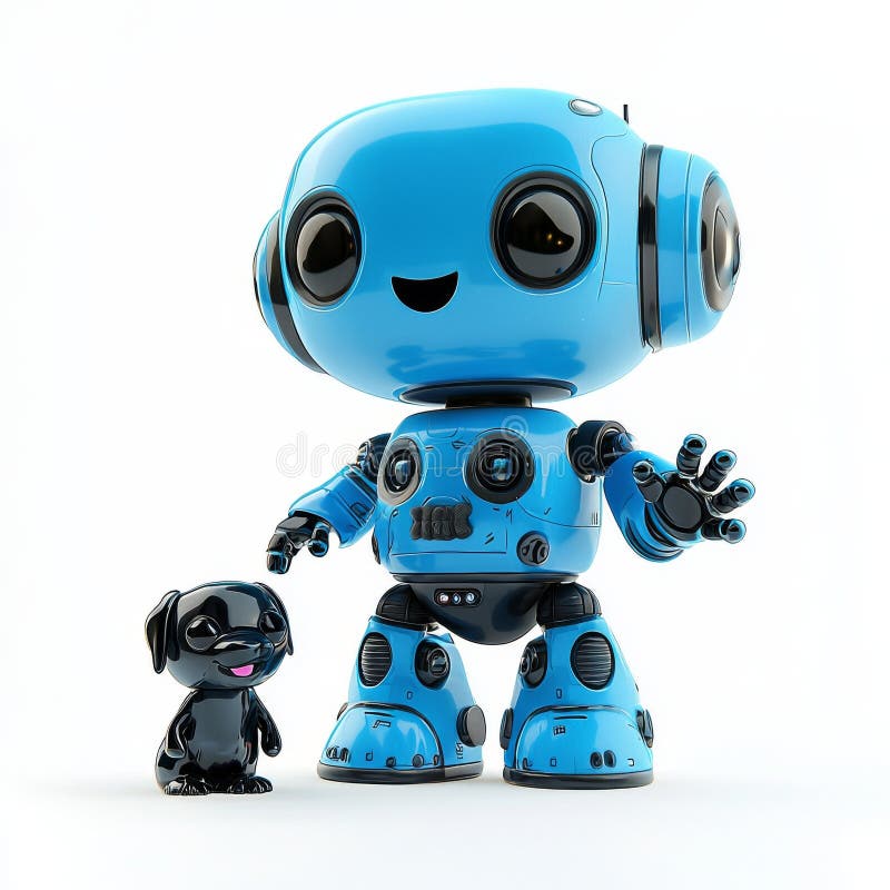 Robotic Assistant or Artificial Intelligence Robot with a Dog Stock ...