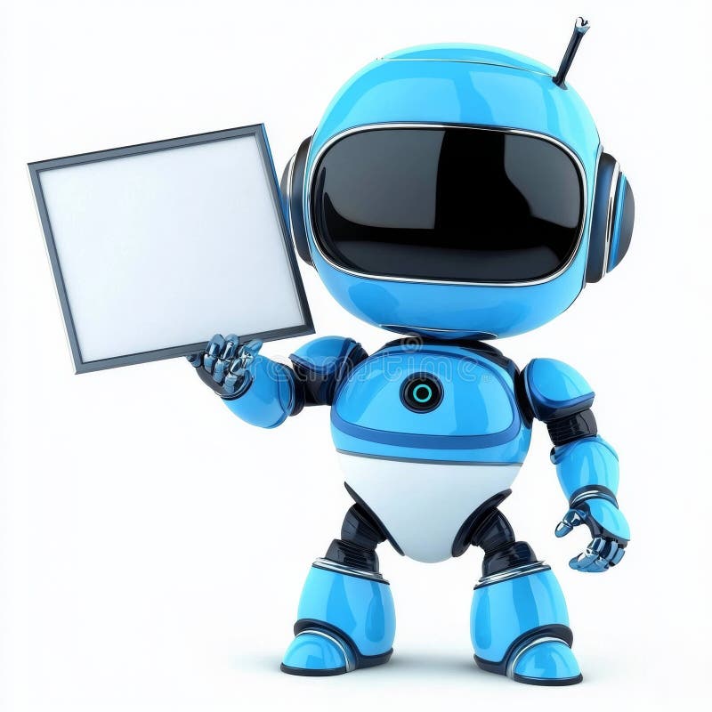 Robotic Assistant with a Blue Screen Tablet and Artificial Intelligence ...