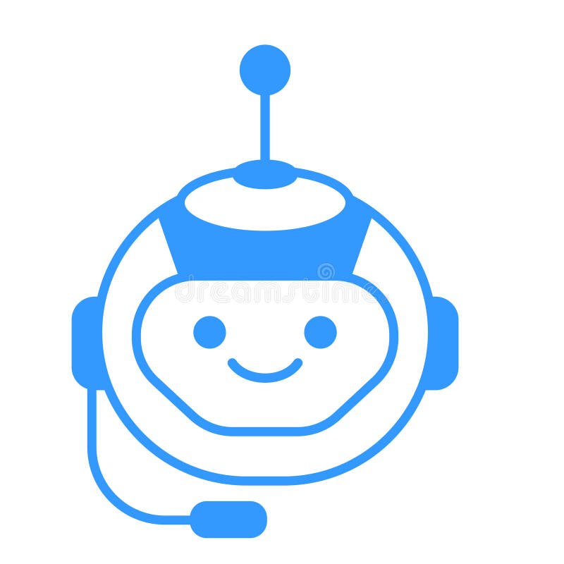 Robotic Assistant Icon with Headset Sign. Robot Chat Bot Icon Design ...