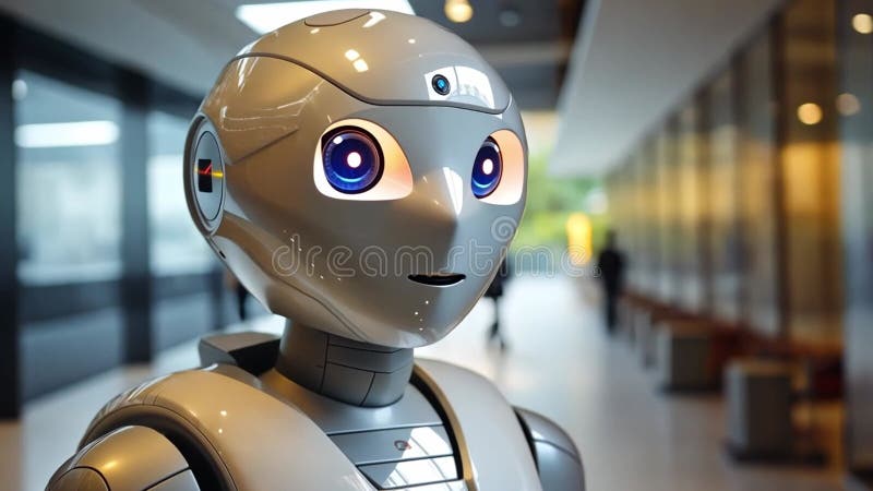 Robotic Assistant in a Modern Retail Environment Showcasing Advanced AI ...