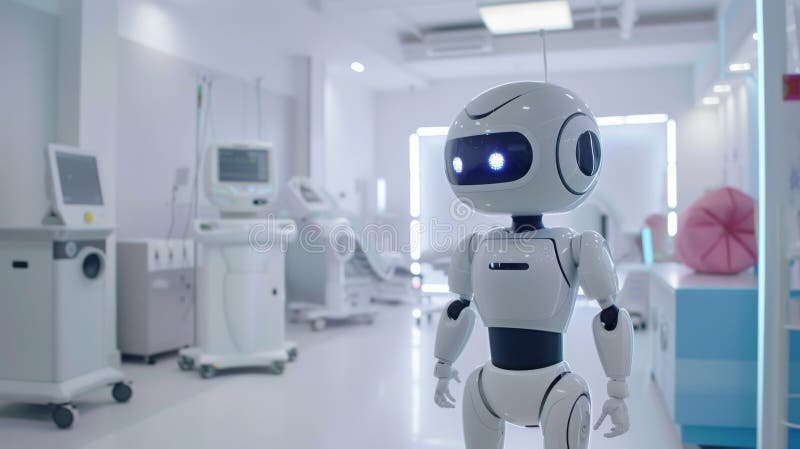 Robotic Assistants Empowered with AI in Healthcare Stock Illustration ...