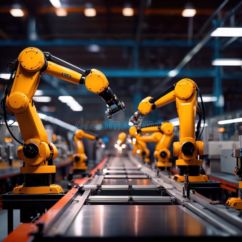Robotic Automatic Servo Arms for Automated Assembly Line in Factory ... Robotic Automatic Servo Arms for Automated Assembly Line in Factory ...