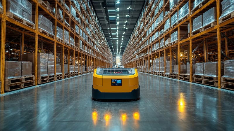 Robotic Automation in a Modern Warehouse with Advanced Technology for ...
