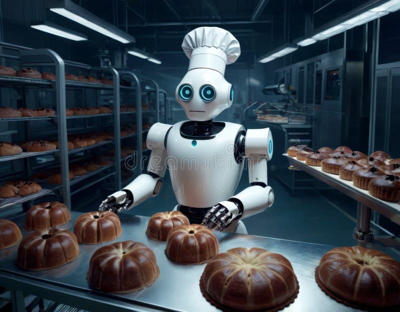 Robotic Baker in Modern Kitchen Stock Image - Image of efficiency ...