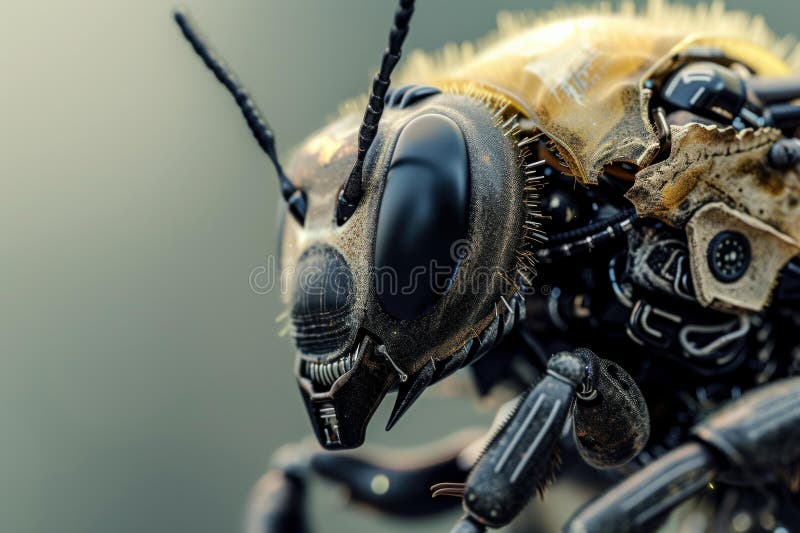Robotic Bee Closeup. Generate AI Stock Photo - Image of animal, robotic ...