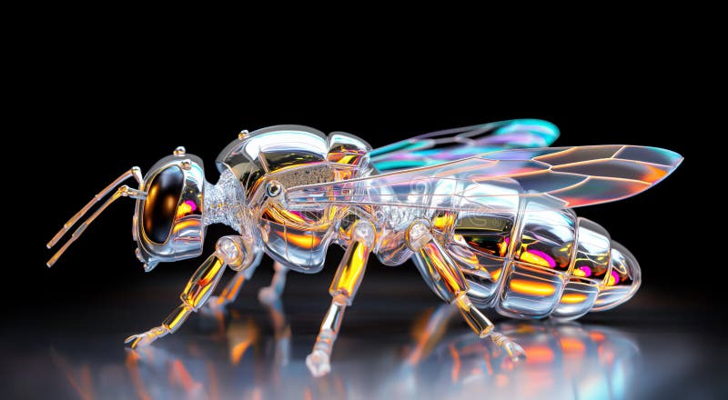Robotic Bee Concept in Futuristic Design. Mechanical Insect Stock ...