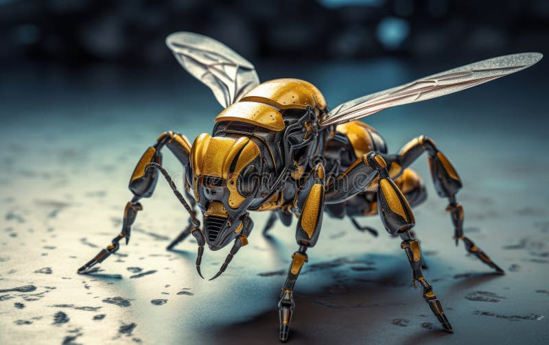 Robotic Bee. Created by Generative Artificial Intelligence Stock ...