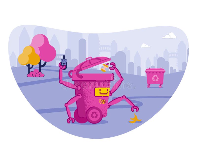Rubbish Bin Robot Stock Illustrations – 81 Rubbish Bin Robot Stock ...