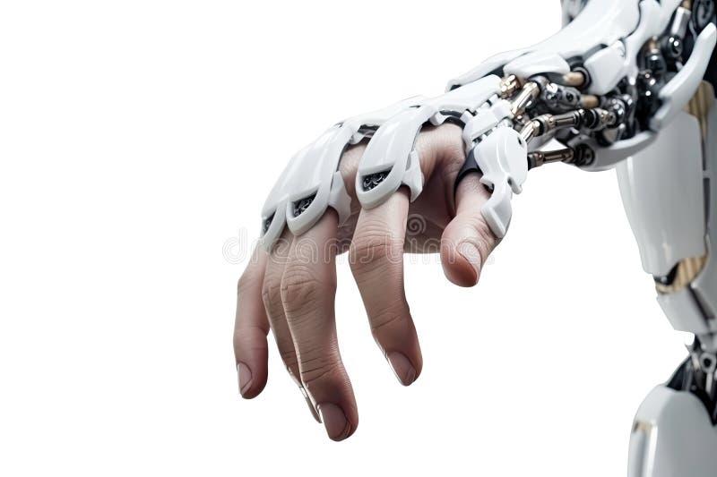 Robotic Bionic Arm, Prosthesis. White Background Stock Illustration ...