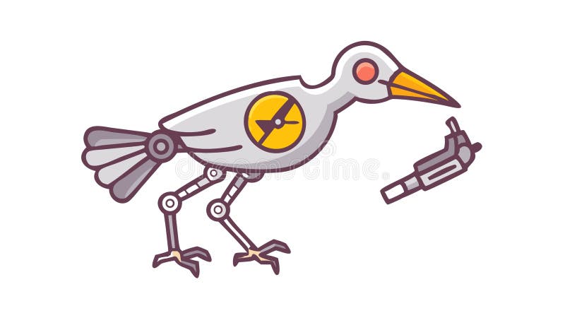 Robotic Bird Holding Item, Automated Delivery Drone, Vector Design ...