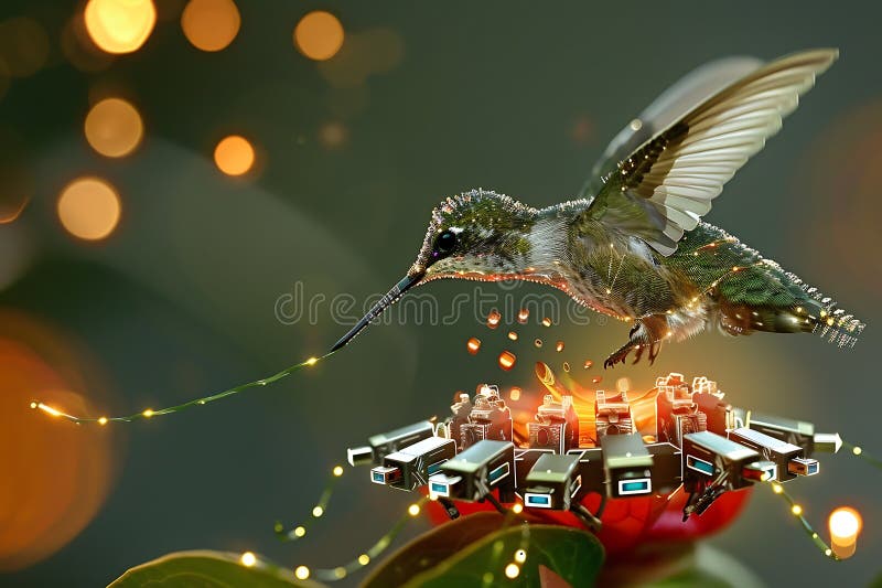 Robotic Bird Taking Flight from Advanced Equipment Stock Illustration ...