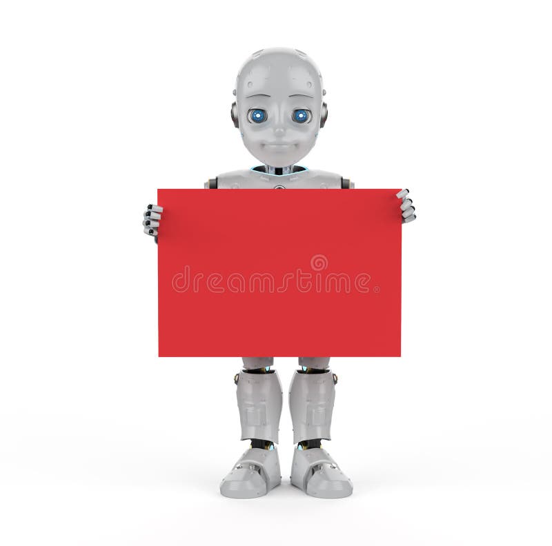 Robotic Boy with Blank Space Stock Illustration - Illustration of robot ...