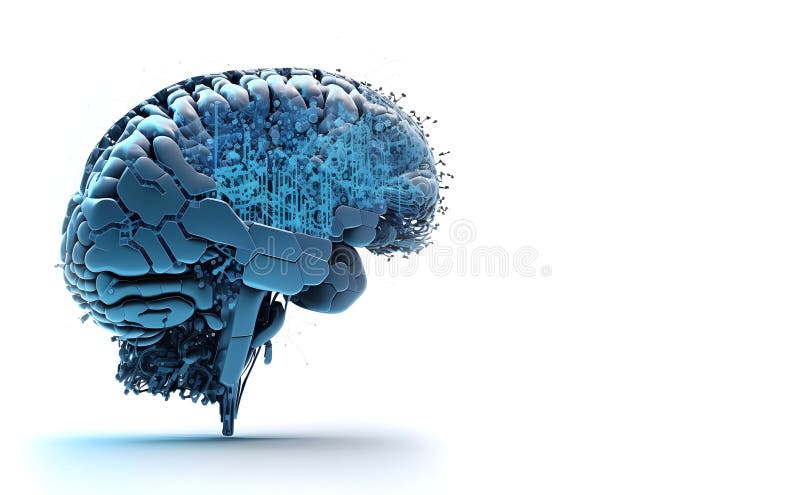 Robotic Brain with AI. Concept of Artificial Intelligence, Brainpower ...