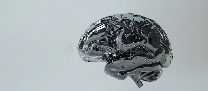 Robotic Brain with AI. Concept of Artificial Intelligence, Brainpower ...