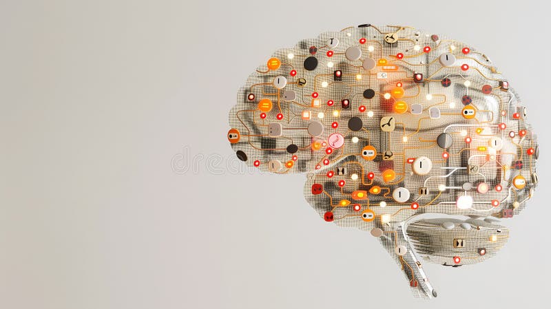 Robotic Brain with AI. Concept of Artificial Intelligence, Brainpower ...