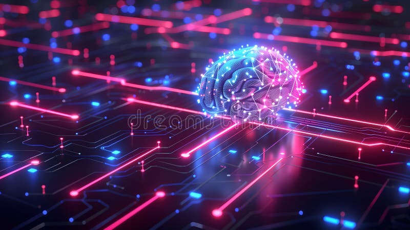 Robotic Brain with AI. Concept of Artificial Intelligence, Brainpower ...