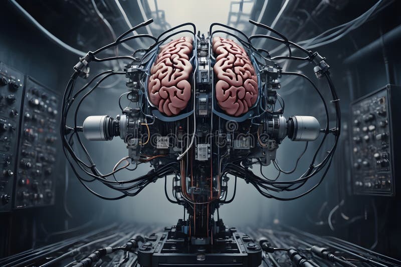 A Robotic Brain with Intricate Wiring and a Complex Mechanical Design ...