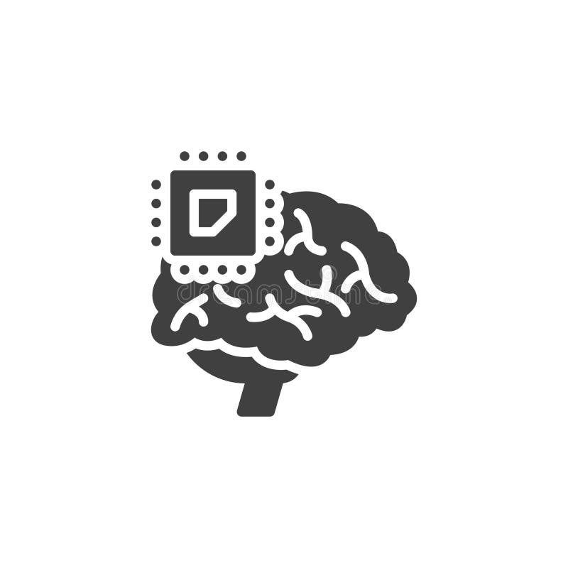 A Robotic Brain with Microchip Vector Icon Stock Illustration ...