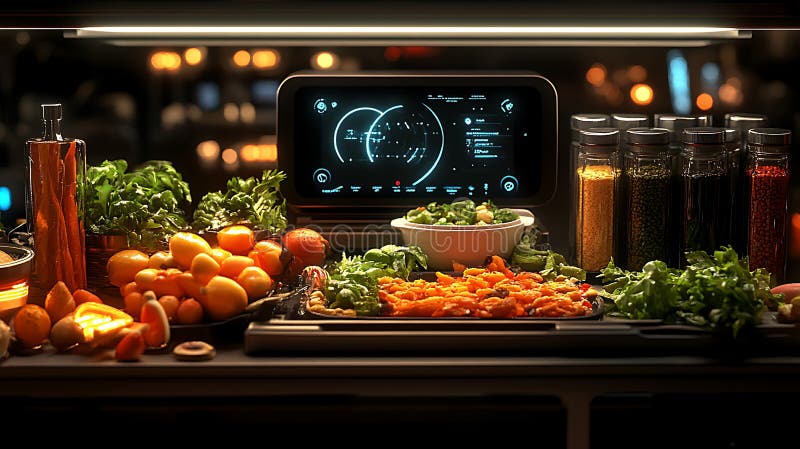 Robotic Chef System for Efficient Meal Preparation Stock Illustration ...