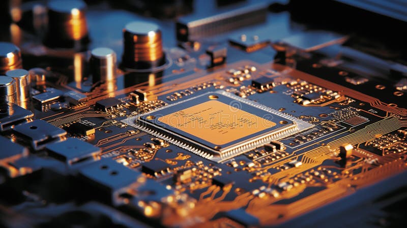 Robotic Chip Manufacturing from Inside Stock Illustration ...