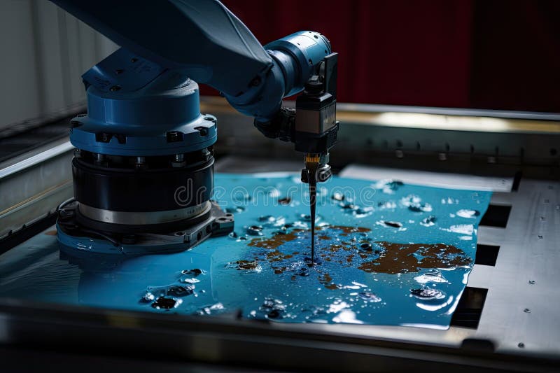 A Robotic Coating System Spraying a Layer of Protective Lacquer Onto ...