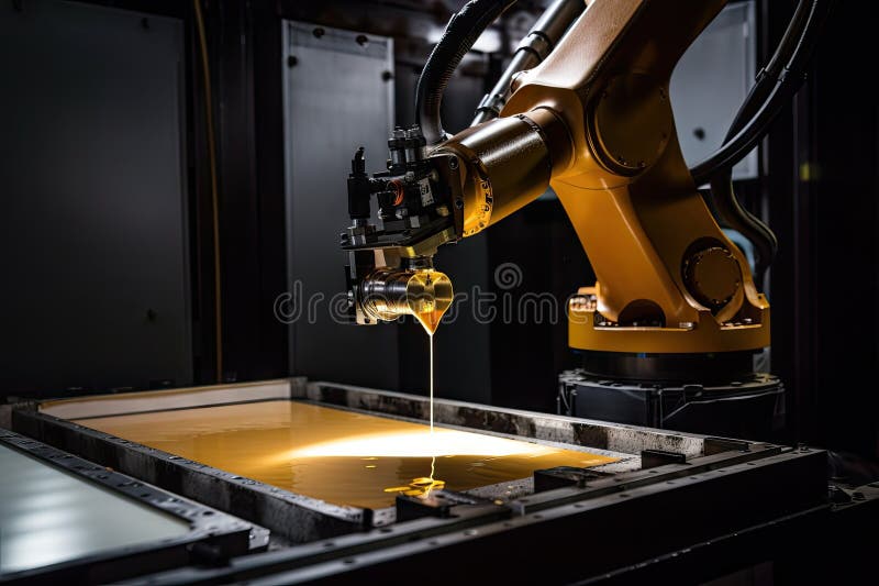 A Robotic Coating System Spraying a Layer of Protective Lacquer Onto ...