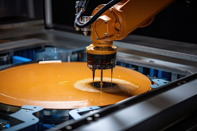 A Robotic Coating System Spraying a Layer of Protective Lacquer Onto ...