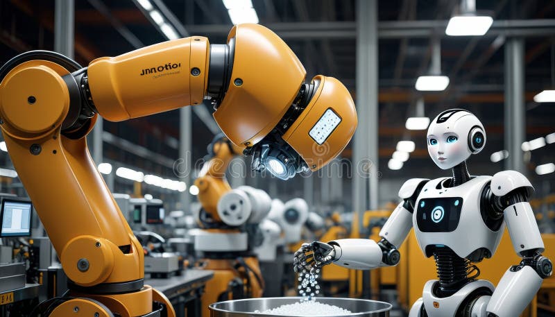 Robotic Collaboration in Industry Stock Photo - Image of equipment ...