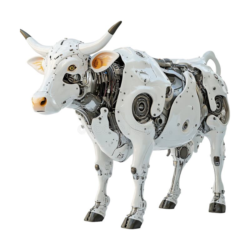 Robotic Cow on Transparent Background - Ai Generated Stock Illustration ...
