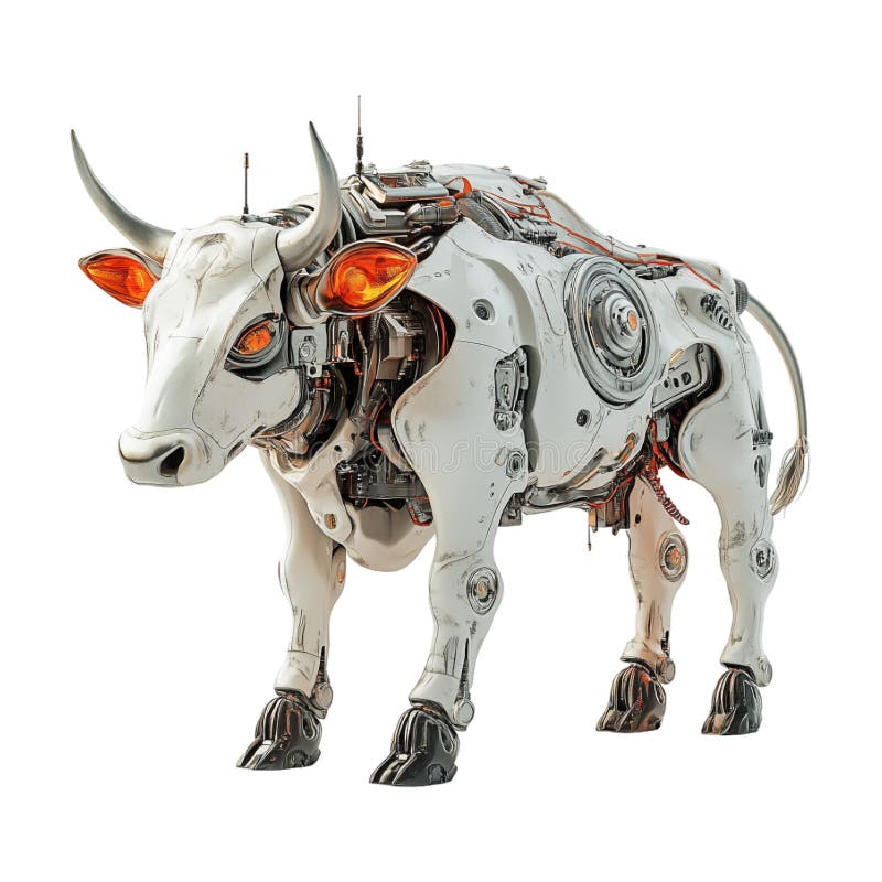 Robotic Cow on Transparent Background - Ai Generated Stock Illustration ...