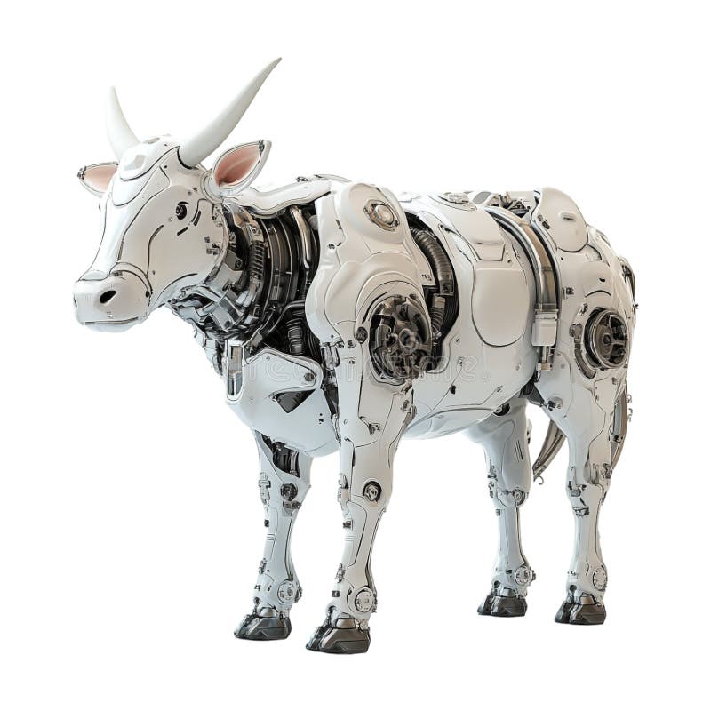 Robotic Cow on Transparent Background - Ai Generated Stock Illustration ...