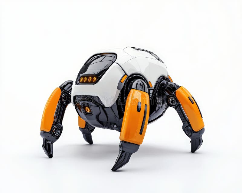Robotic Creature with Orange and White Design Stock Illustration ...