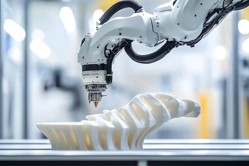 Robotic 3D Printing in Action Stock Illustration - Illustration of ...