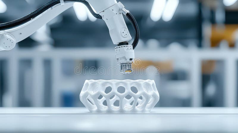 Robotic 3D Printing: Futuristic Technology Stock Illustration ...