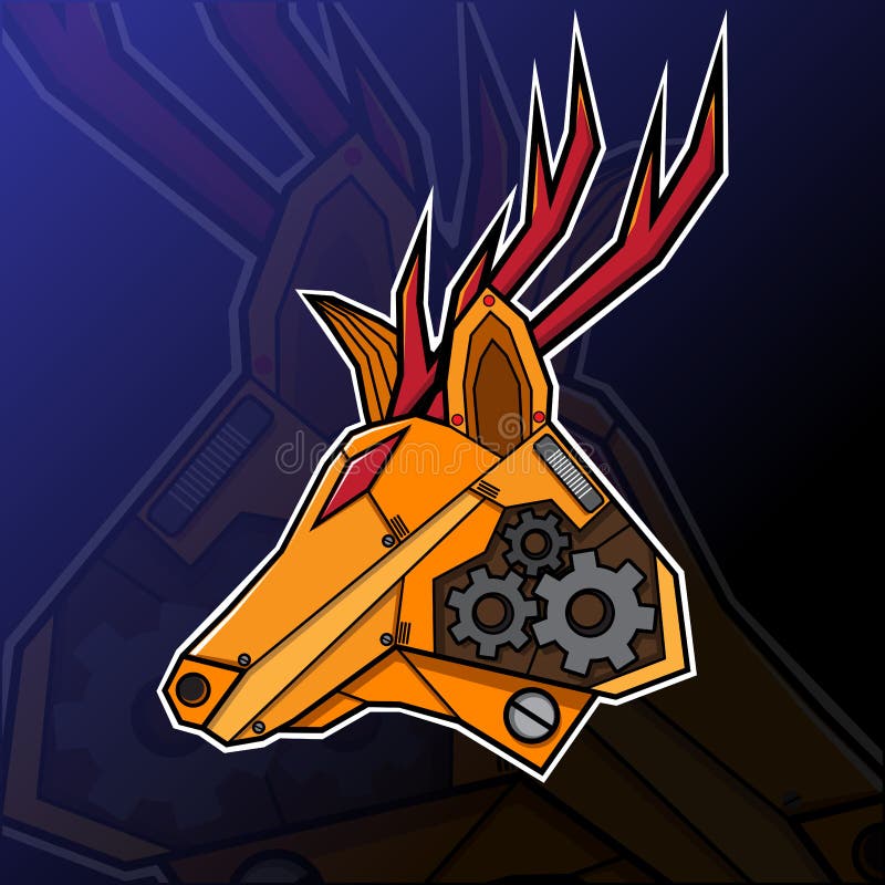 Robotic deer head stock vector. Illustration of isolated - 245103982