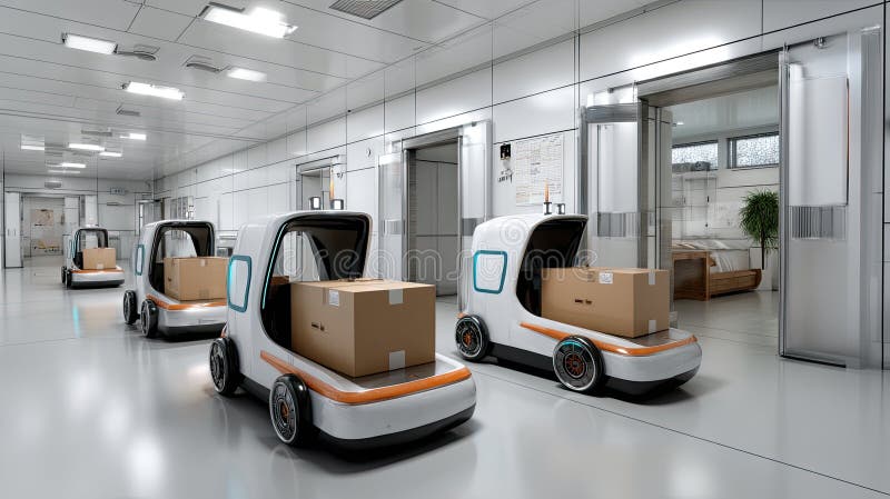 Robotic Delivery Vehicles Navigate an Empty White Room, Efficiently ...
